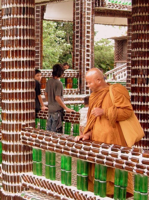 Buddhist Temple Built from Beer Bottles | Amusing Planet